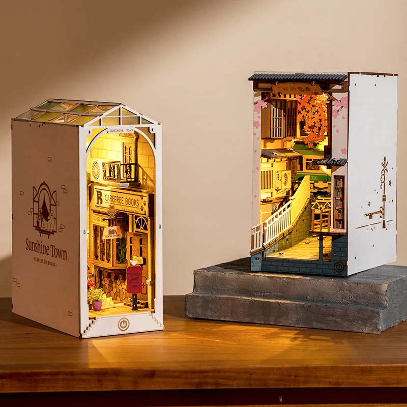 Wooden-Diagon-Alley-Book-Nook-Kit-Miniatures-Dollhouse-Bookend-Stand-DIY-Bookshelf-Insert-Model ...