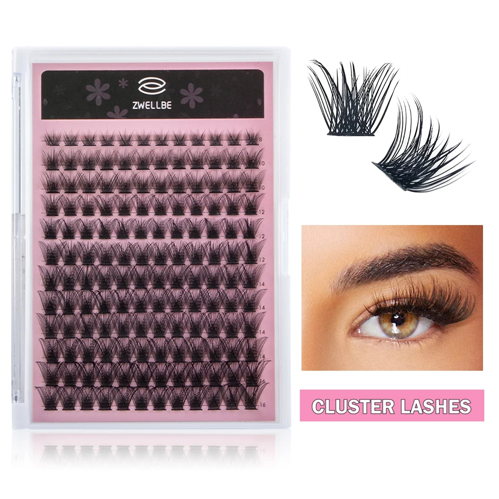 Lash-Clusters-DIY-Eyelash-Extensions-144-Clusters-Lashes-D-Curl-ZWELLE ...