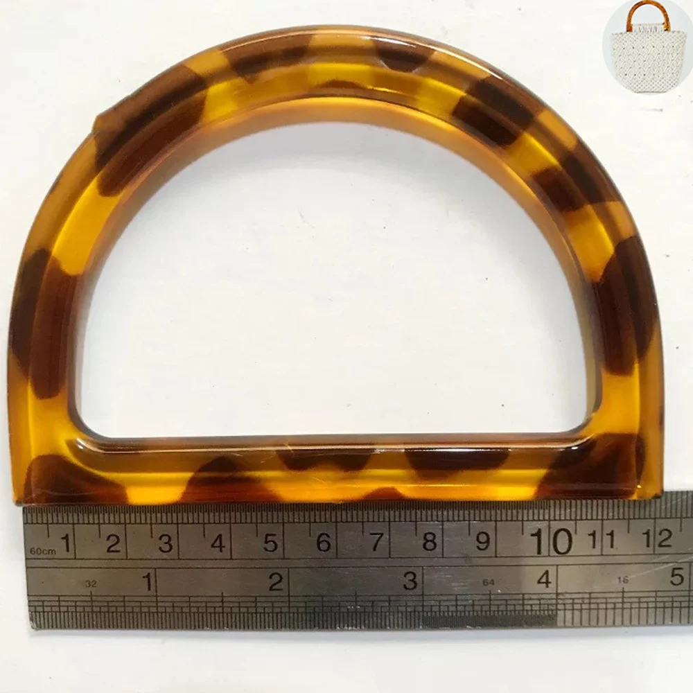 12*8.5CM Amber Resin Round Handle Fashion D-shaped Handles Bags ...