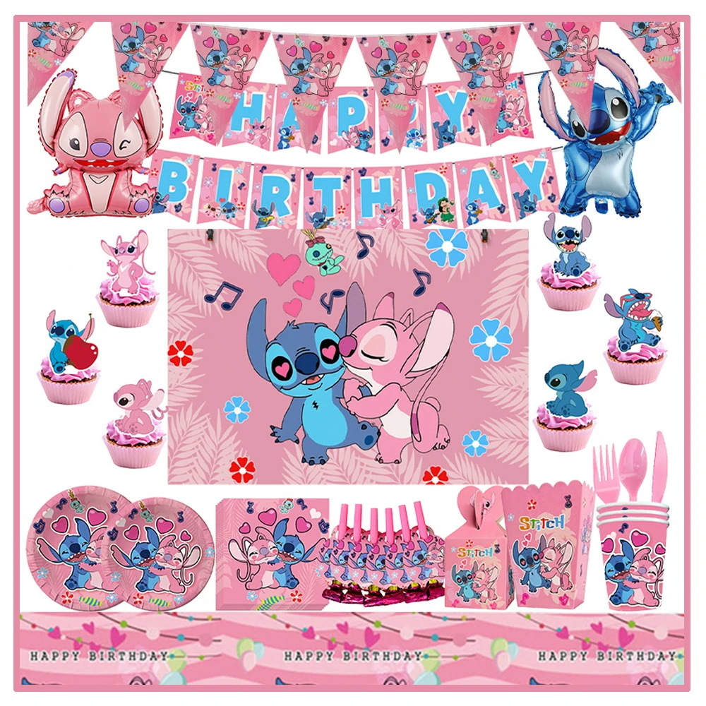 Disney-Stitch-Birthday-Party-Decorations-Lilo-Stitch-3D-Balloons-Pink ...