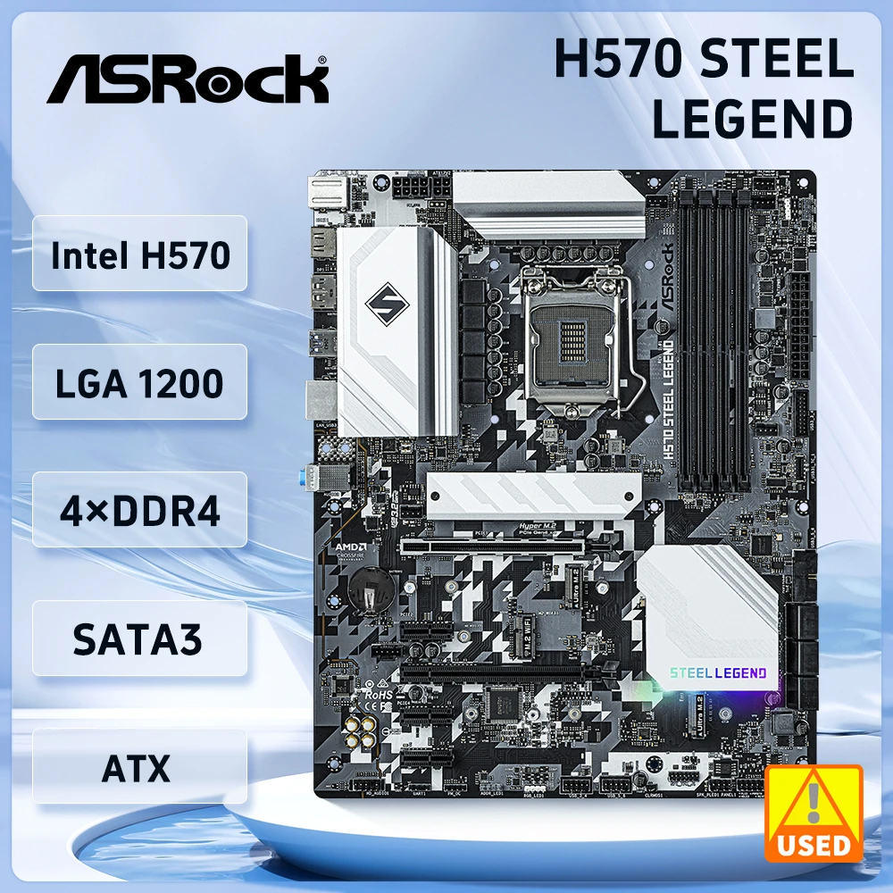 ASRock-H570-Steel-Legend-Motherboard-Intel-H570-LGA-1200-support-i9 ...