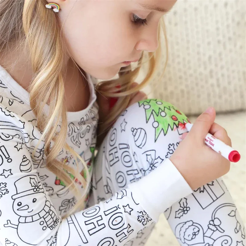 Colorable Two Piece Pajama Set for Children Boys Girls Color Your Own ...