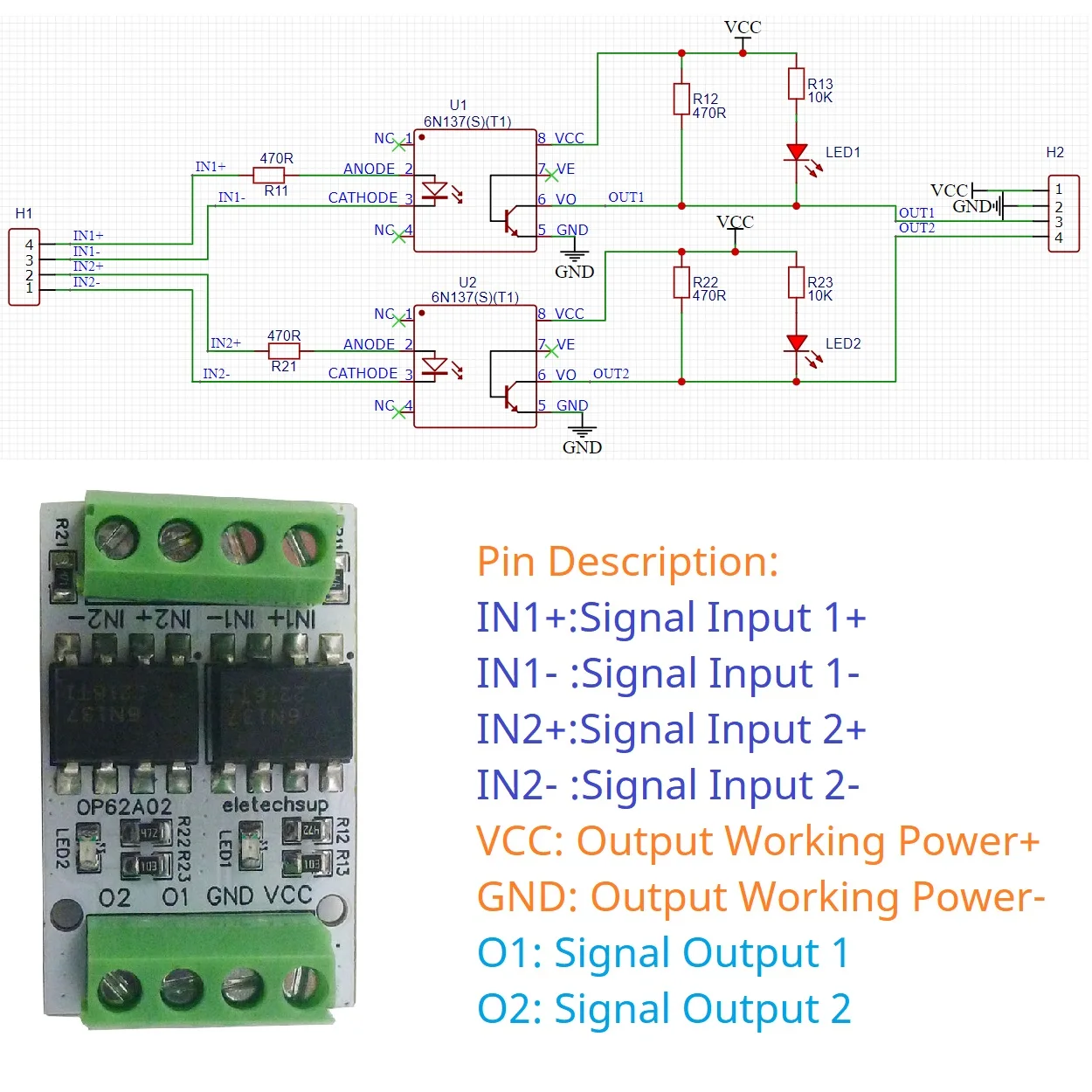 10M-High-Frequency-3-3V-5V-GPIO-Logic-Level-Converter-Board-PWM-Signal-5000Vrms-Optical ...