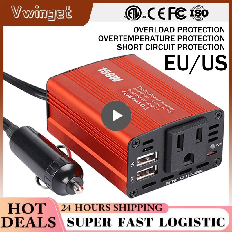 1pc-Dc-12v-To-Ac-110v-220v-Car-Power-Inverter-Portable-With-Dual-Usb ...