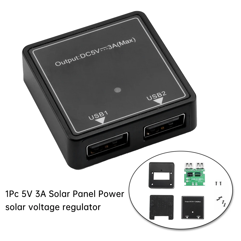 5V-3A-Solar-Panel-Power-Bank-Dual-USB-Charge-Voltage-Controller ...