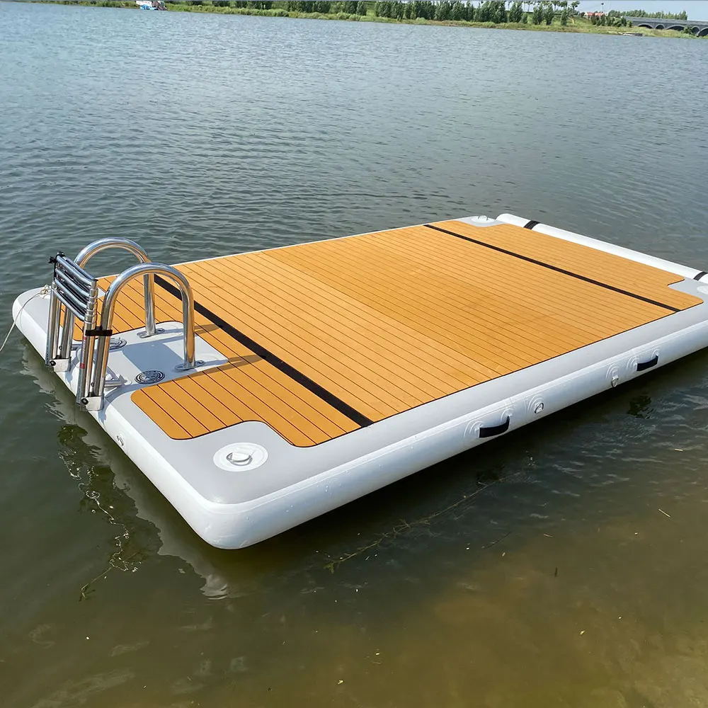 Leisure-Land-422-Inflatable-Floating-Island-Yacht-Towing-Dock-Platform ...