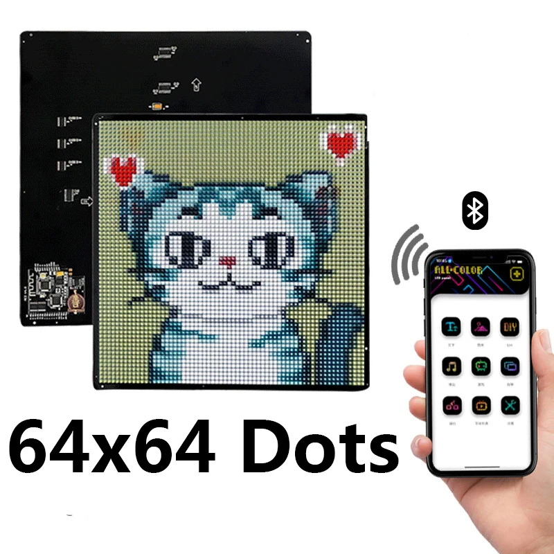 64-64-LED-Display-Screen-On-Car-Rear-Window-Billboard-Bluetooth-APP ...