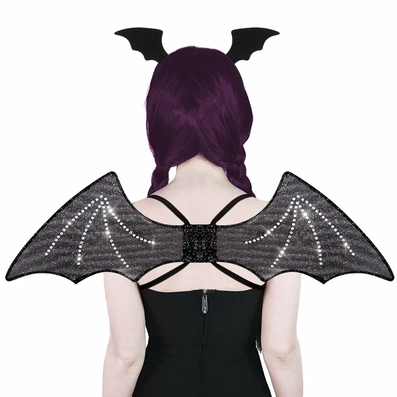 Halloween-Headwear-Wing-Set-with-Diamond-Bat-Wings-Dress-Up-Props ...