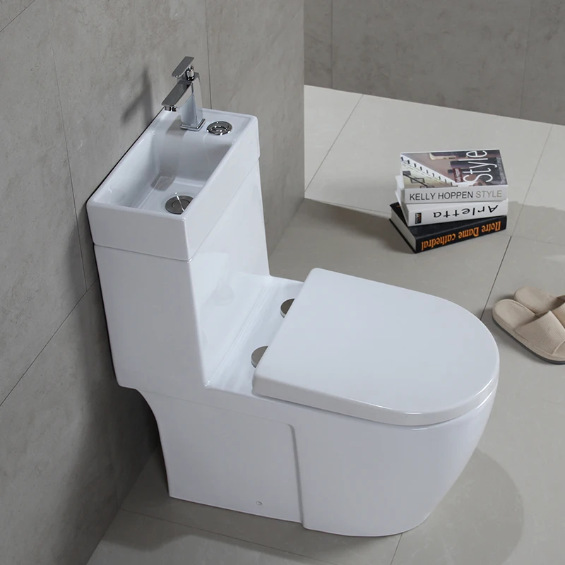 Integrated-direct-flush-flush-household-toilet-with-washbasin-and ...