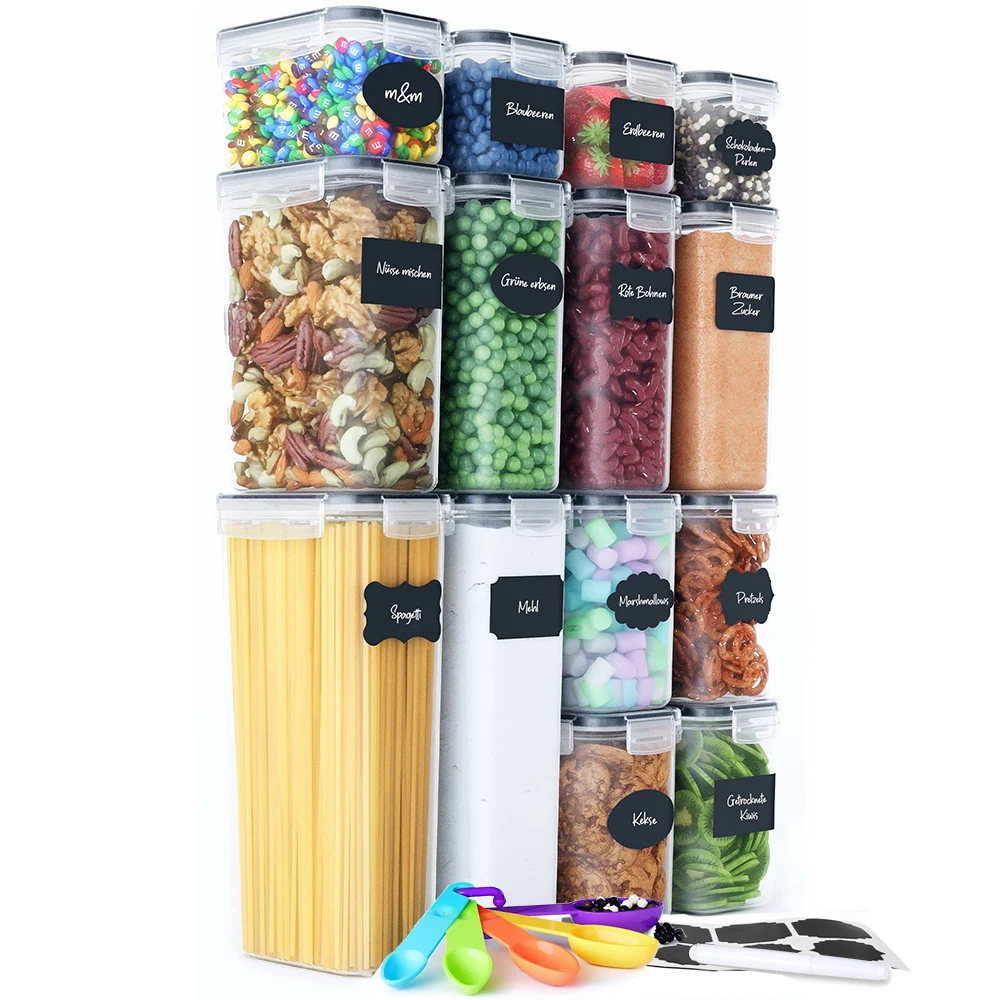 7-14-24Pcs-Set-Kitchen-Organizer-and-Storage-Container-Transparent-Food ...