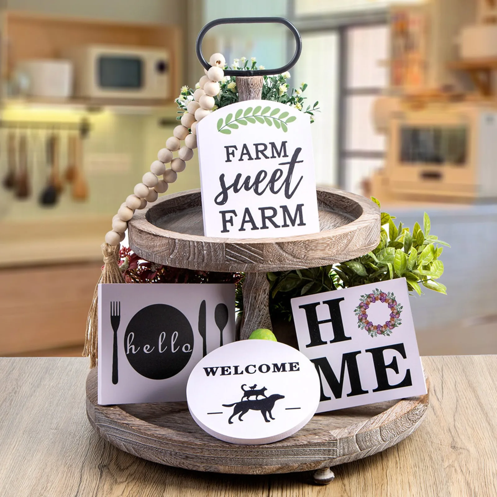 Farm Style Set Layered Pallet Decoration PVC Crafts Home Desktop ...