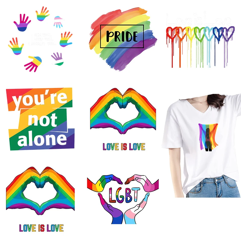 Gay-Pride-Lgbt-Iron-On-Transfers-For-Clothing-Sticker-Thermoadhesive ...