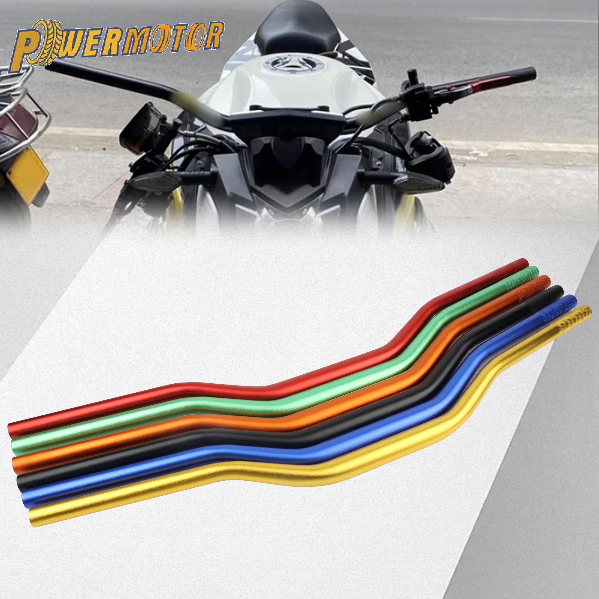 Universal Motorcycle Handlebars 7/8" 22mm Aluminum Alloy Anti-Rust ...