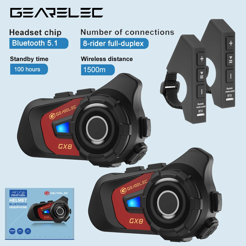 GEARELEC-GX8-Motorcycle-Bluetooth-Intercom-Music-Sharing-1500m-8-Riders ...