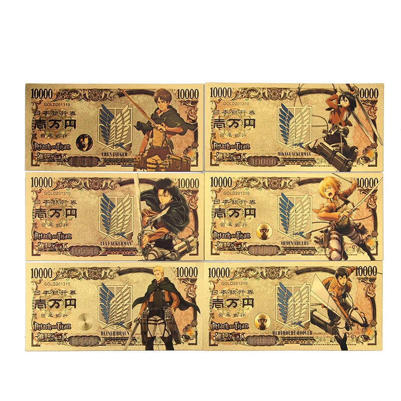 Attack on Titan Figures Gold Commemorative Banknote Mikasa Ackerman ...