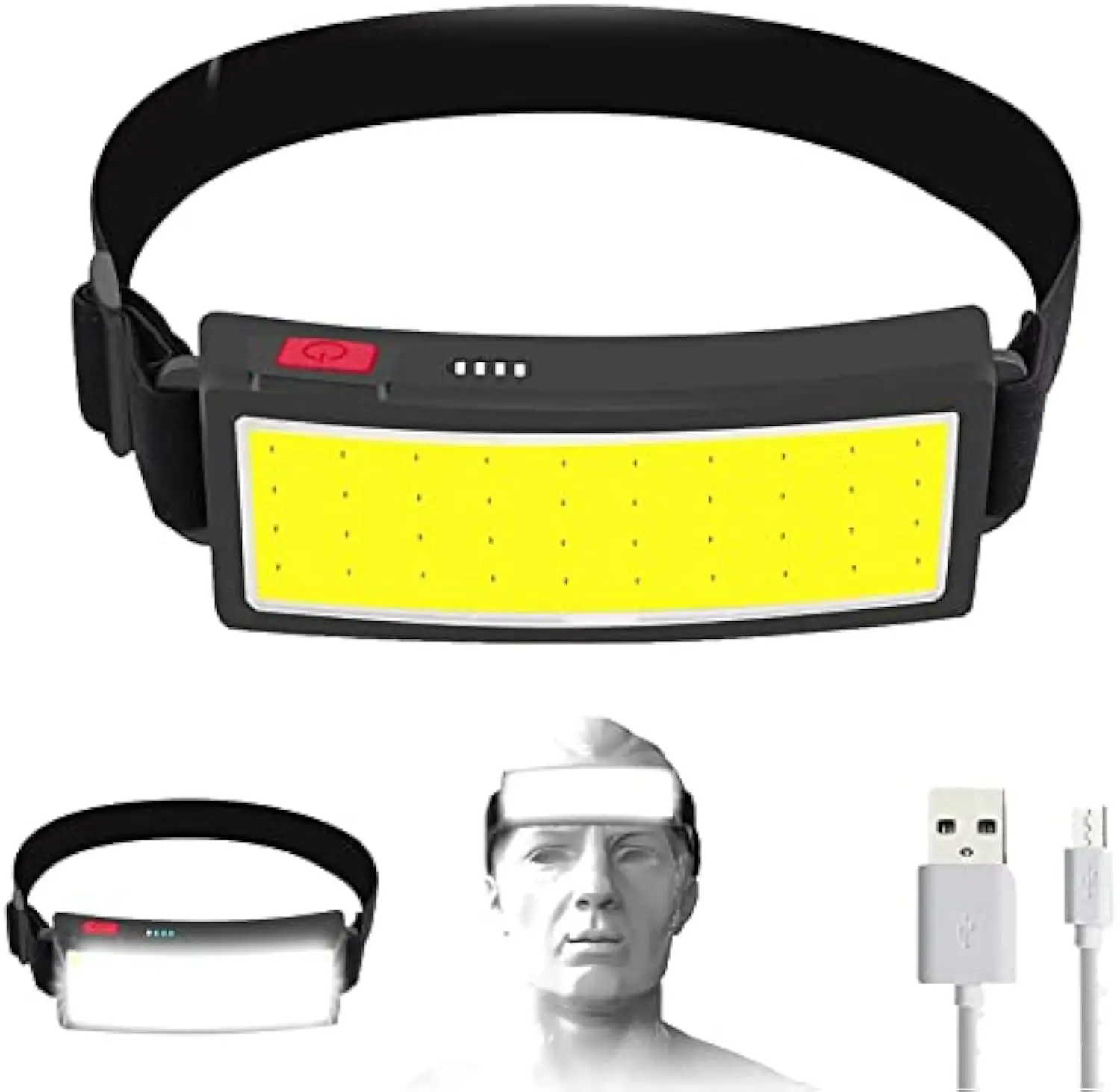 COB-LED-Headlamp-Powerful-USB-Rechargeable-Head-Torch-Waterproof ...