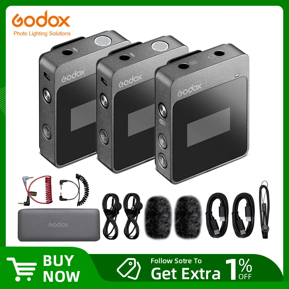 Godox MoveLink M1 M2 2.4GHz Wireless Lavalier Microphone for DSLR ...