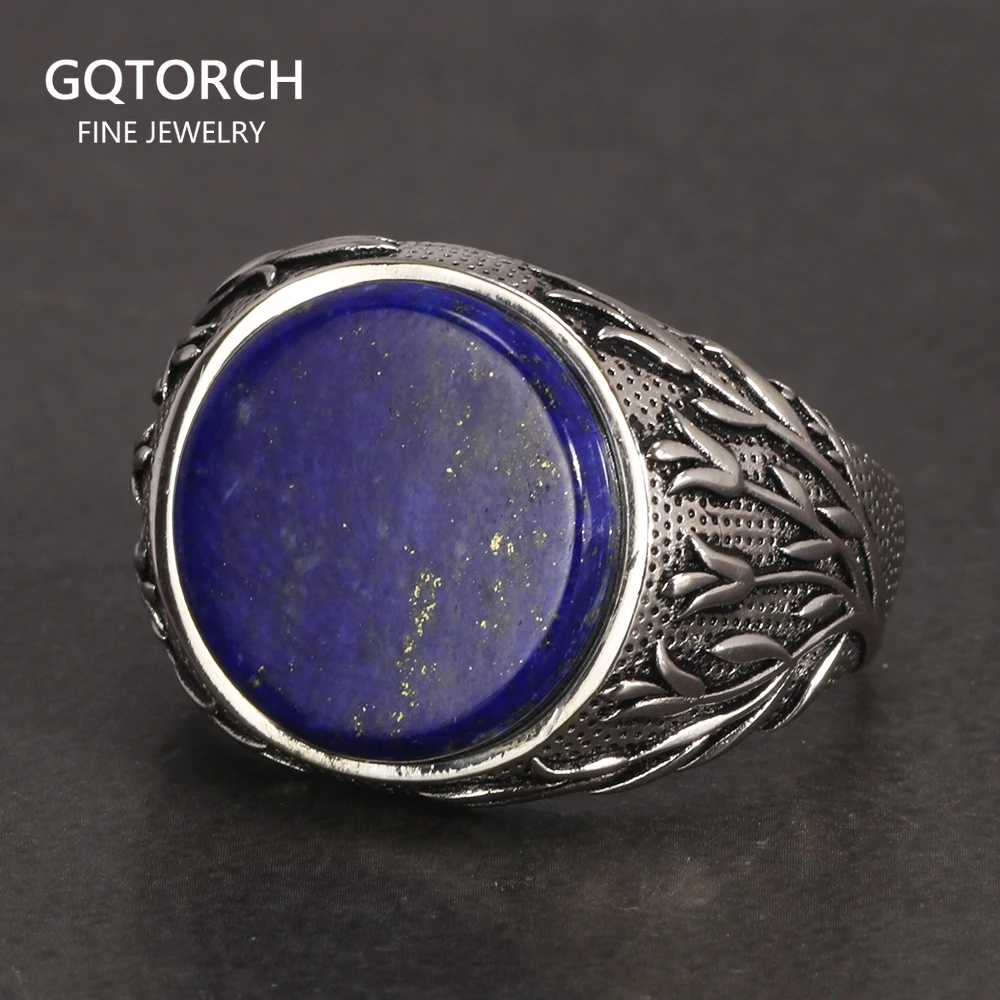 Genuine-Solid-925-Sterling-Silver-Rings-With-Natural-Lapis-Lazuli-Tree ...