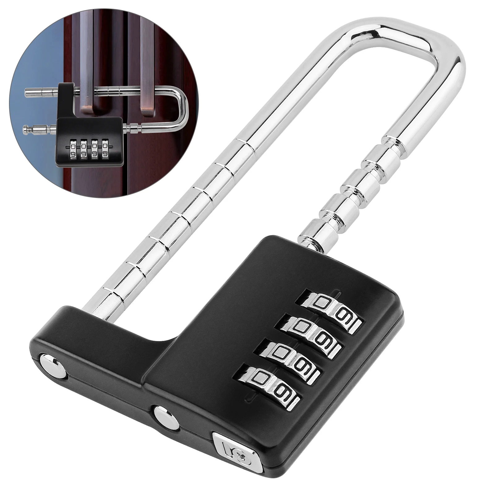 Combination-Padlock-Adjustable-Shackle-Lock-Cabinet-Lock-Stainless ...