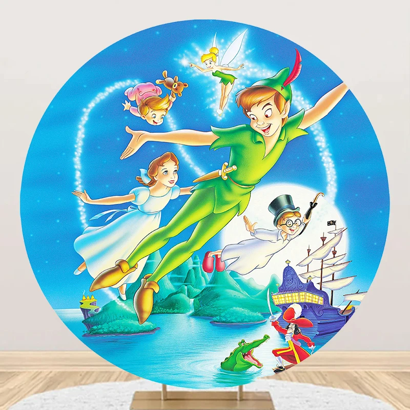 Disney Custom Peter Pan Round Decoration Birthday Party Banner ...