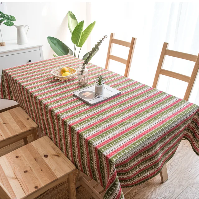 Cute Cat Cotton Linen Dining Table Cloth Cartoon Rectangular Home ...