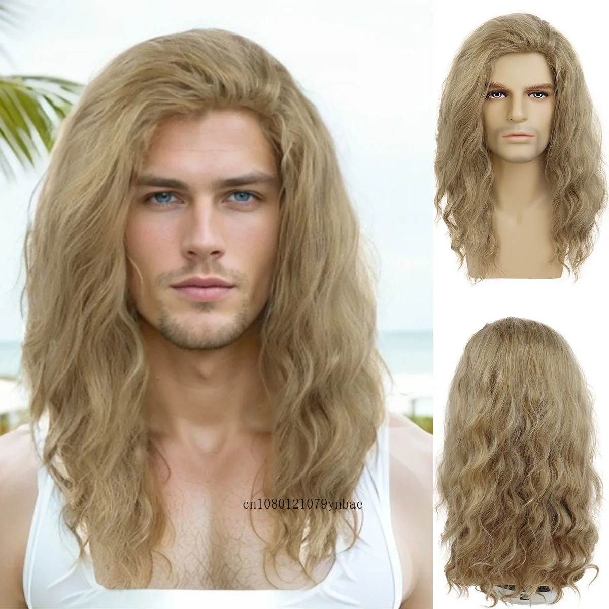 Cabelo-sint-tico-loira-perucas-naturais-longo-ondulado-encaracolado ...