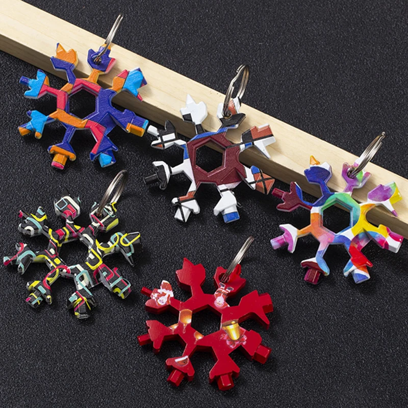 18 In 1 Snowflake Snow Wrench Tool Spanner Hex Wrench Multifunction ...