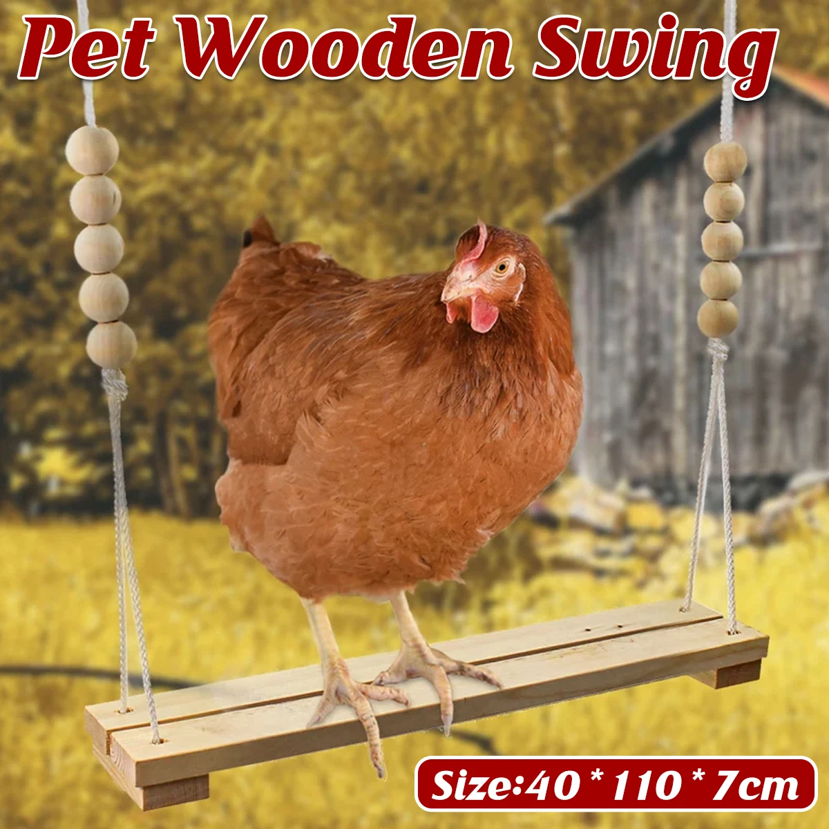 Chicken Hen Rooster Pet Swing Hanging Suspension Bridge Poultry Coop ...