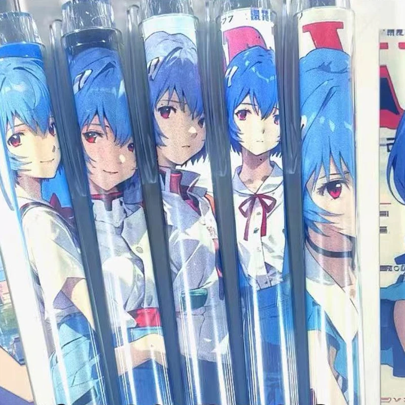 5pcs-Evangelion-Ayanami-Rei-Gel-Pen-Anime-0-5mm-Black-Writing-Pen-with ...