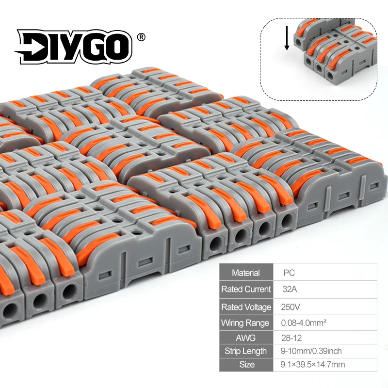 Quick-Wire-Cable-Connector-emenda-Multiplex-Butt-Compact-Electrical ...