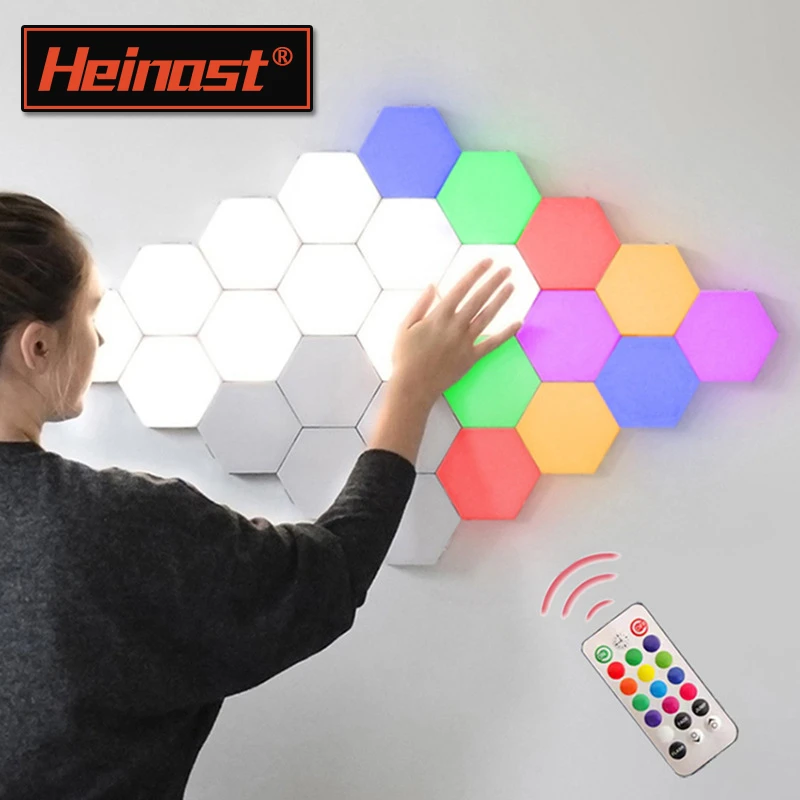 RGB-LED-Hexagon-Light-Bluetooth-Indoor-Wall-Light-APP-Remote-Control ...