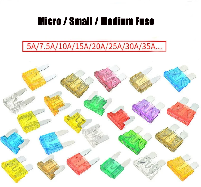 100/50/10 pces zinco micro/pequeno/médio carro lâmina fusíveis variedade conjunto automático ...
