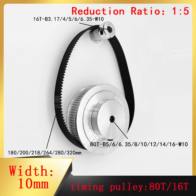 GT2-Timing-Pulley-With-80-Teeth-And-16-Teeth-Reduction-5-1-1-5-Aperture ...