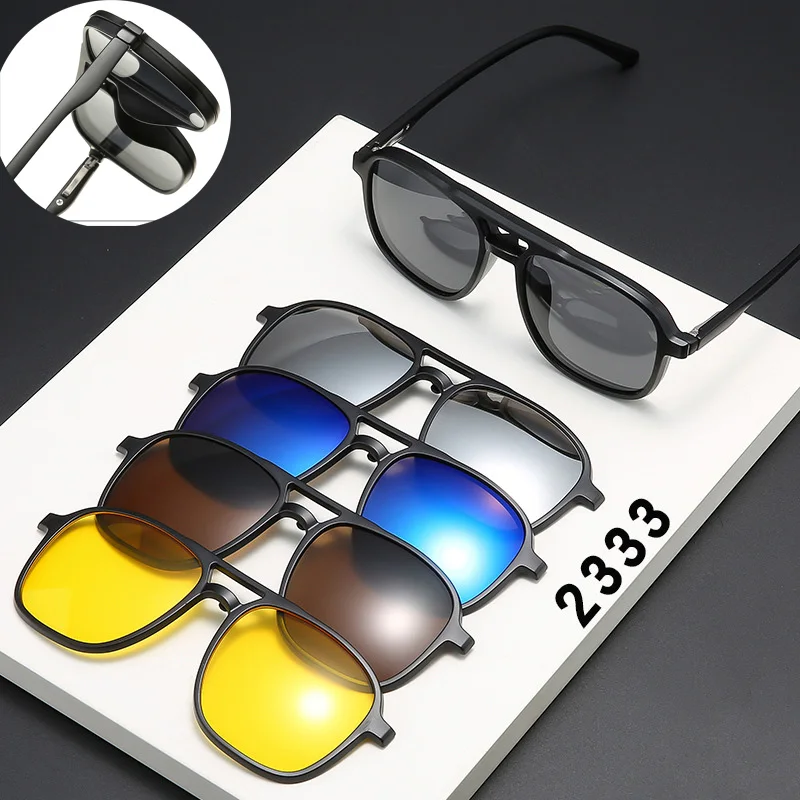 6-In-1-Polarized-Sunglasses-Men-Women-Magnetic-Clip-On-Glasses-TR90 ...