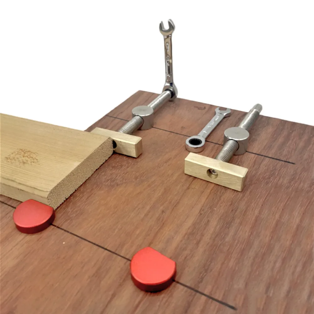 Woodworking Desktop Clip Adjustable Clamp W/ Bench Dog Holes Stop Fast ...