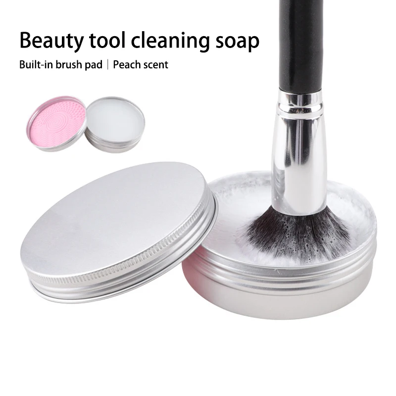 50g Honey Peach Silicone Makeup Brush Cleaner Soap Pad Make Up Washing ...