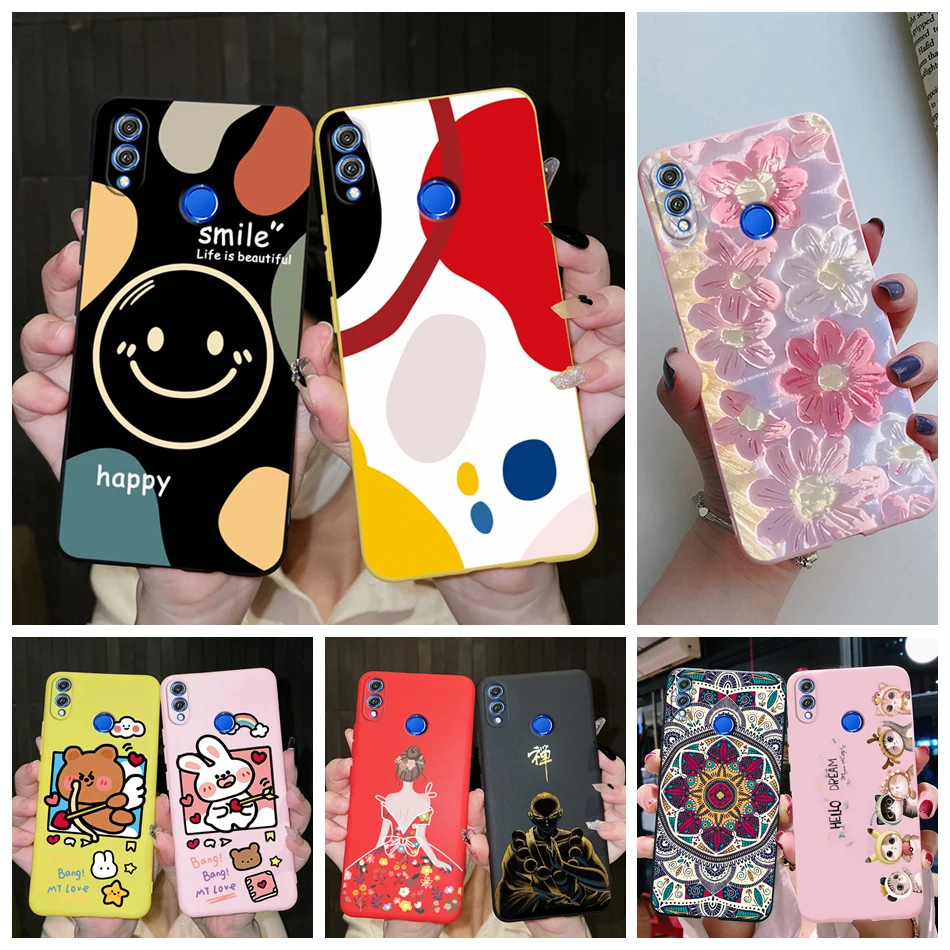 For Huawei Honor 8X Case Honor 8A 8C 8S Back Cover Cute Fashion Painted ...