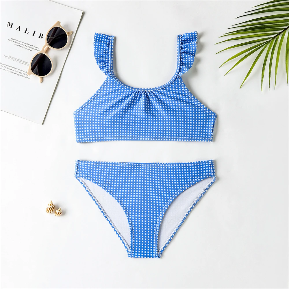Falbala Lattice Kids Swimwear Swimsuits 7-16 Years Ruffle Hotsale ...