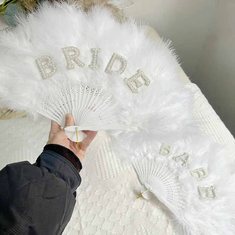 Bride-babe-Fluffy-fan-bachelorette-hen-party-bride-to-be-wedding-bridal ...