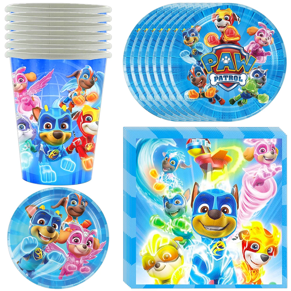 Skye Paw Patrol Birthday Party For Kids Blue Children Cups Napkins ...