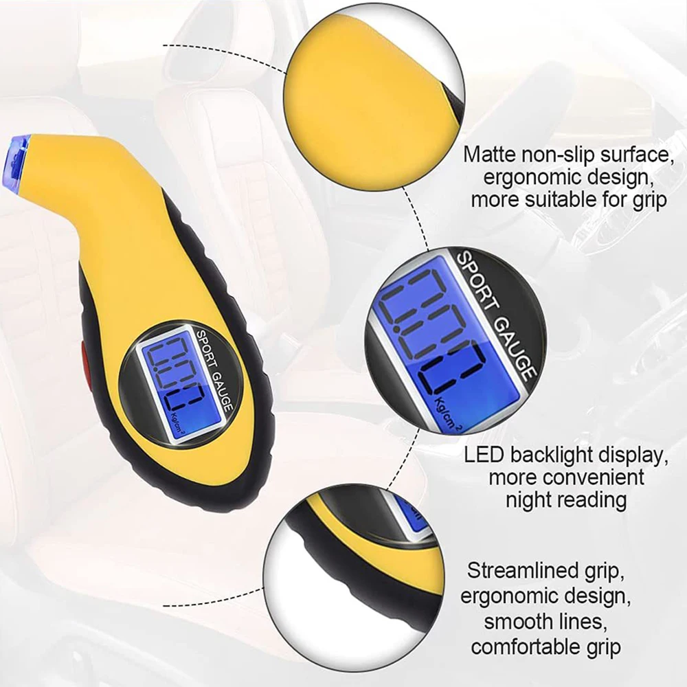 Tyre Air Pressure Gauge Meter Electronic Digital Lcd Car Tire Manometer ...