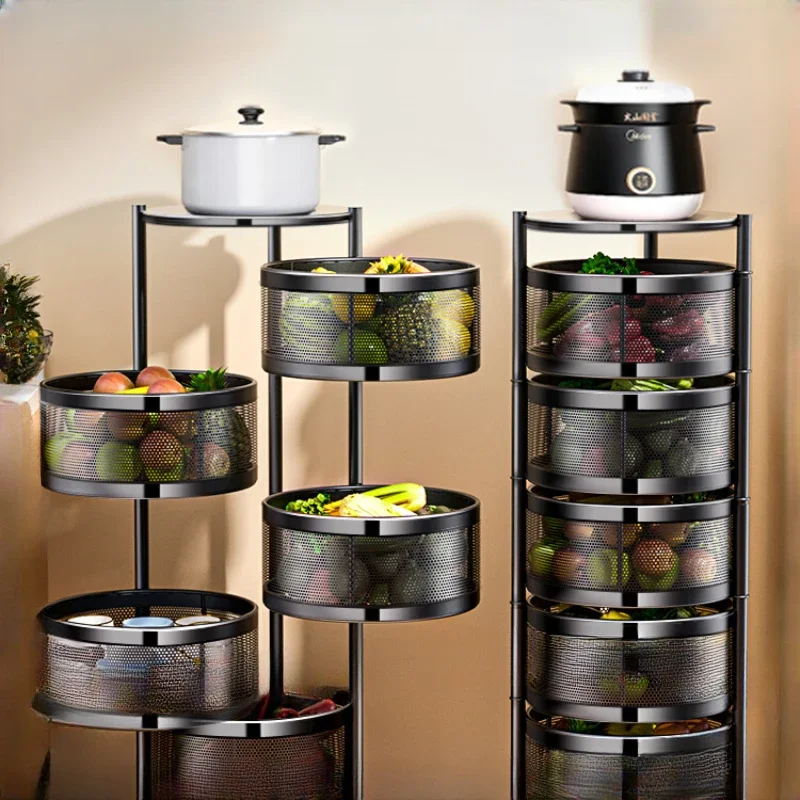 Rotating-storage-rack-kitchen-vegetable-floor-to-floor-multi-layer ...