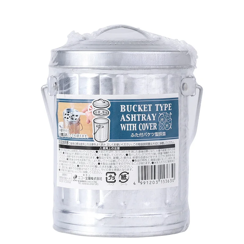 Big-Bucket-Type-Ashtray-With-Cover-Steel-Made-Zinc-Plated-Galvanized ...