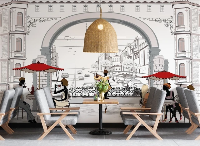 French Cafe Murals