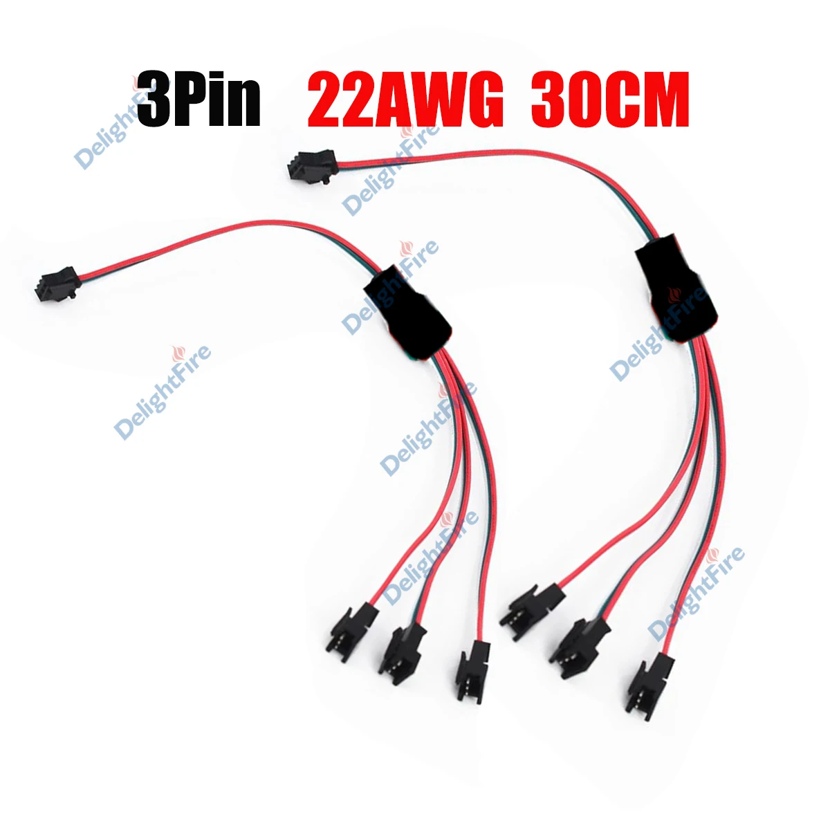 3Pin SM Splitter JST Connectors 30cm Male Female 1 to 3 Terminal Wire ...