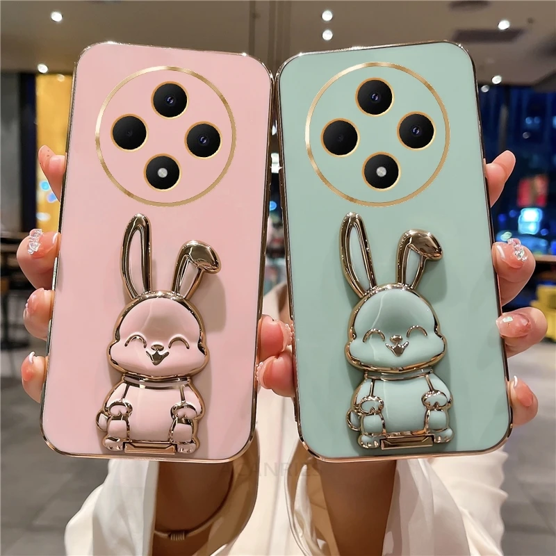 Reno12fs Luxury Plating Rabbit Holder Case For Oppo Reno12 F Fs 4g 5g ...