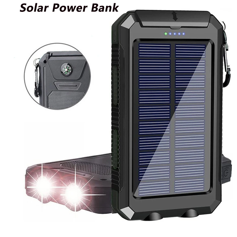 Portable Solar Power Bank Powerful Charging Powerbank External Battery ...