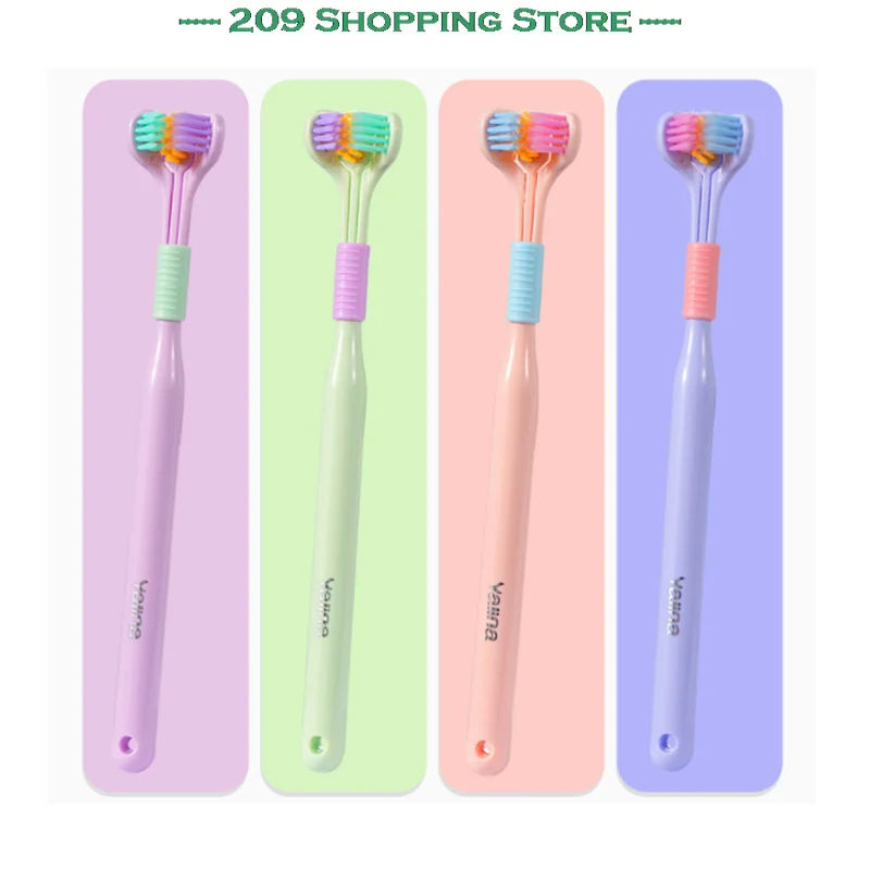 Three Sided Soft Hair Tooth Toothbrush Ultra Fine Soft Bristle Adult ...