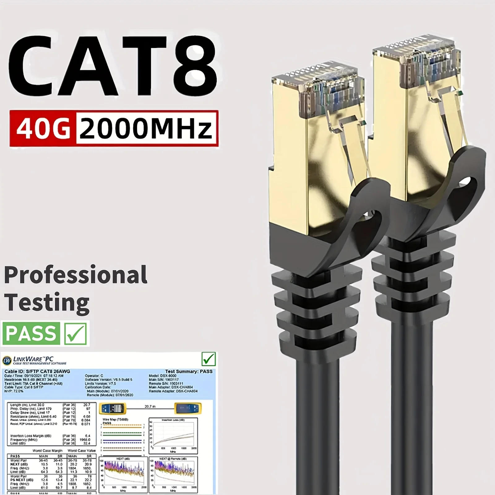 Cat-8-Cabo-Ethernet-6ft-Blindado-Interior-e-Exterior-Heavy-Duty-Alta ...