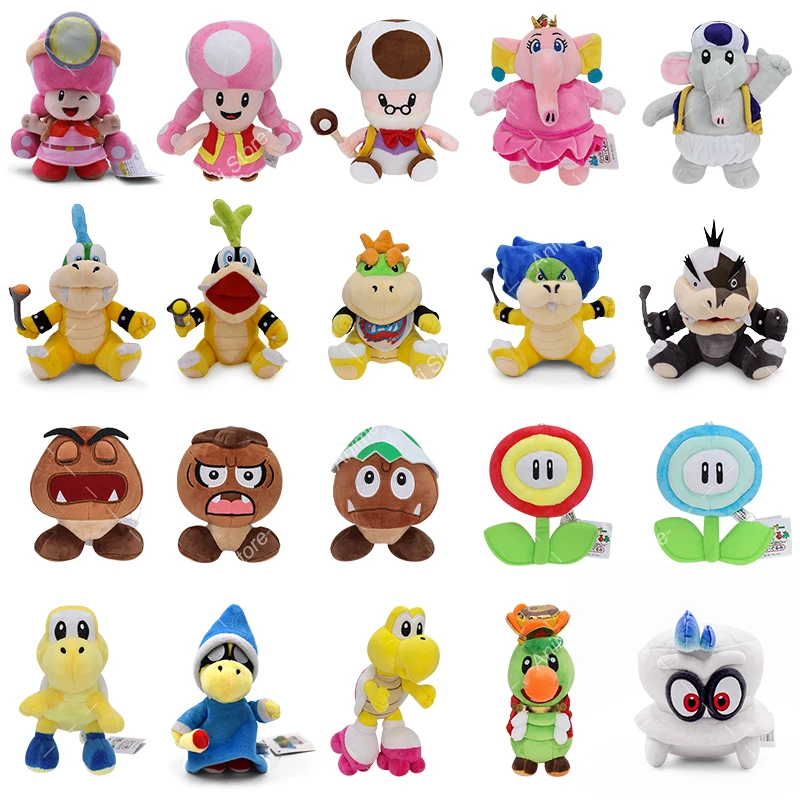 Hot-Cartoon-Mario-Luigi-Stuffed-Plush-Toy-Cute-Princess-Peach-Bowser-Jr ...